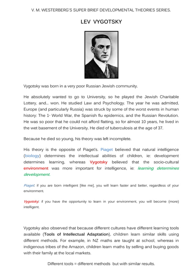 Vygotsky socio cultural theory | PDF