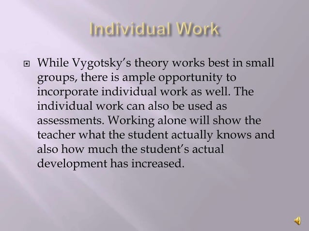 Vygotsky’s sociocultural theory of learning | PPTX | Daycare and Pre ...