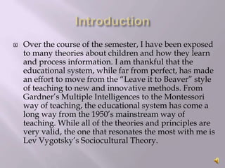 Vygotsky’s sociocultural theory of learning | PPTX | Daycare and Pre ...