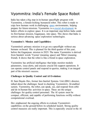Vyommitra: India's Female Space Robot.pdf