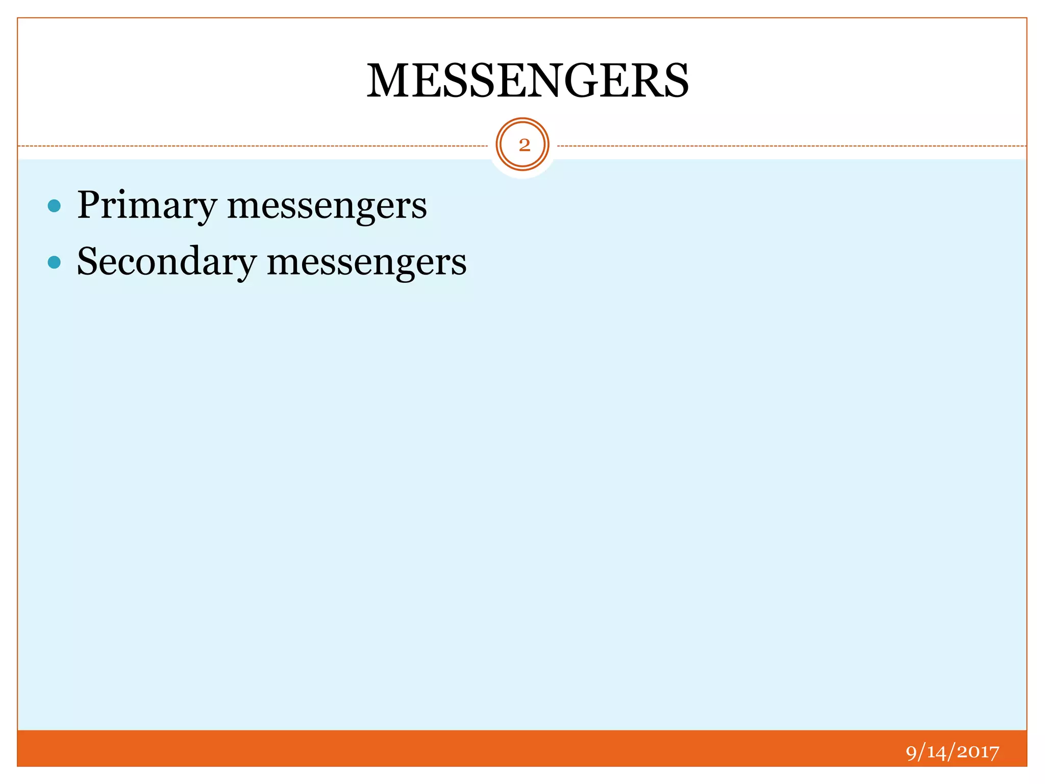secondary messengers and intracellular signaling | PPTX
