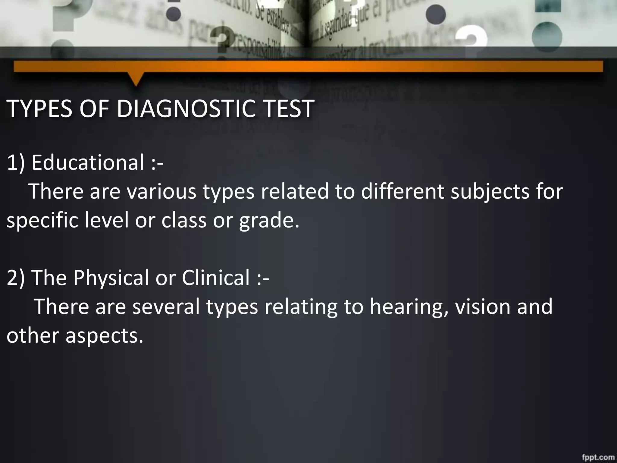 Diagnostic test | PPTX