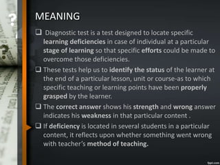 Diagnostic test | PPTX