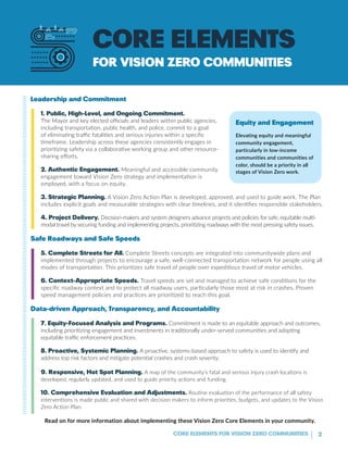 Vision Zero Network Core Elements | PDF