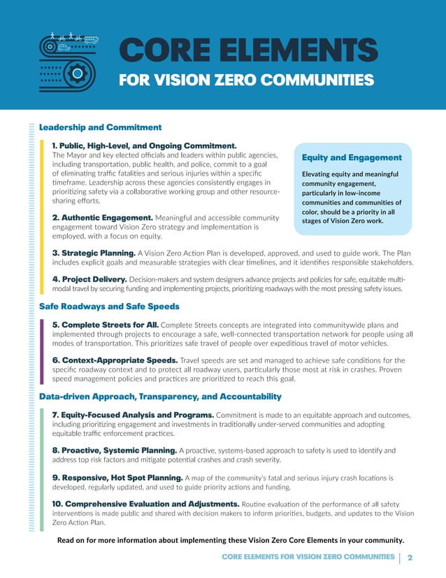 Vision Zero Network Core Elements | PDF