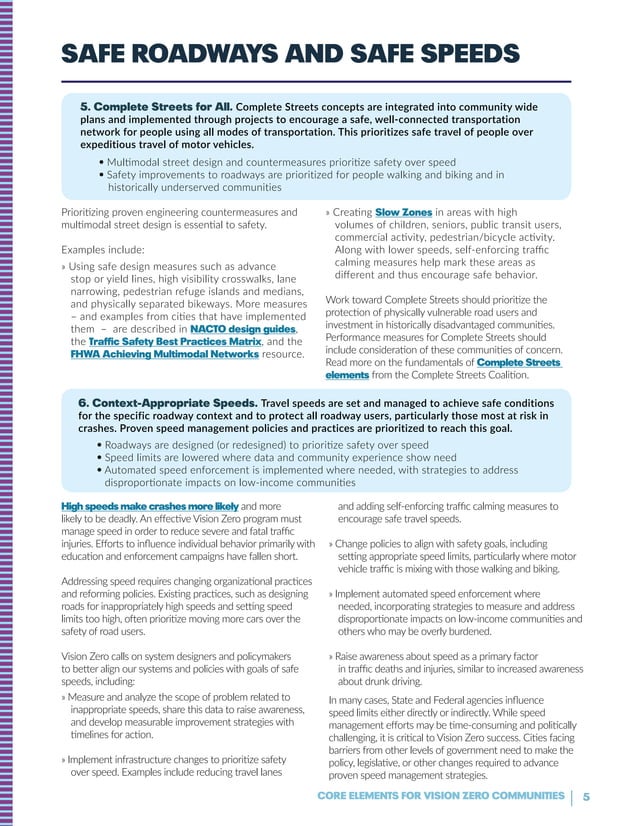 Vision Zero Network Core Elements | PDF