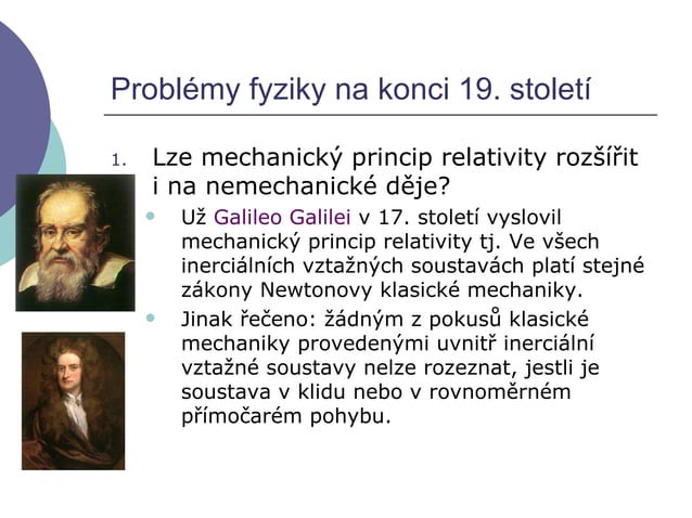 Vznik speciální teorie relativity | PPT