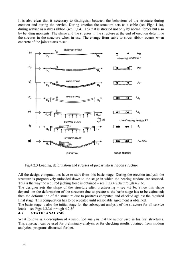 Stress ribbon and cable supported pedestrian bridges
