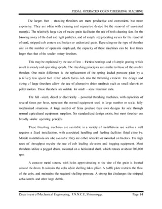 project report on cycle pedal operated corn threshing machine | DOCX