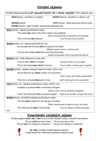 Vztazna zajmena | PDF