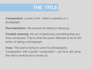 Decomposition by Zulfikar Ghose | PPTX