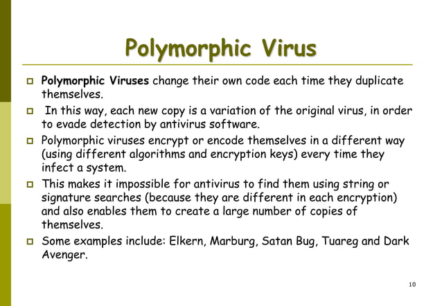 Computer Viruses and Classification lecture slides ppt | PPT