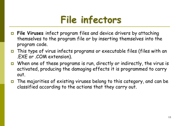 Computer Viruses and Classification lecture slides ppt | PPT