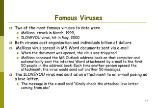 Computer Viruses and Classification lecture slides ppt | PPT