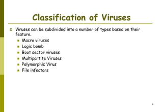 Computer Viruses and Classification lecture slides ppt | PPT