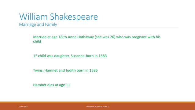 Life of William Shakespeare | PPT
