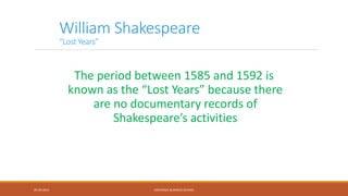 Life of William Shakespeare | PPT