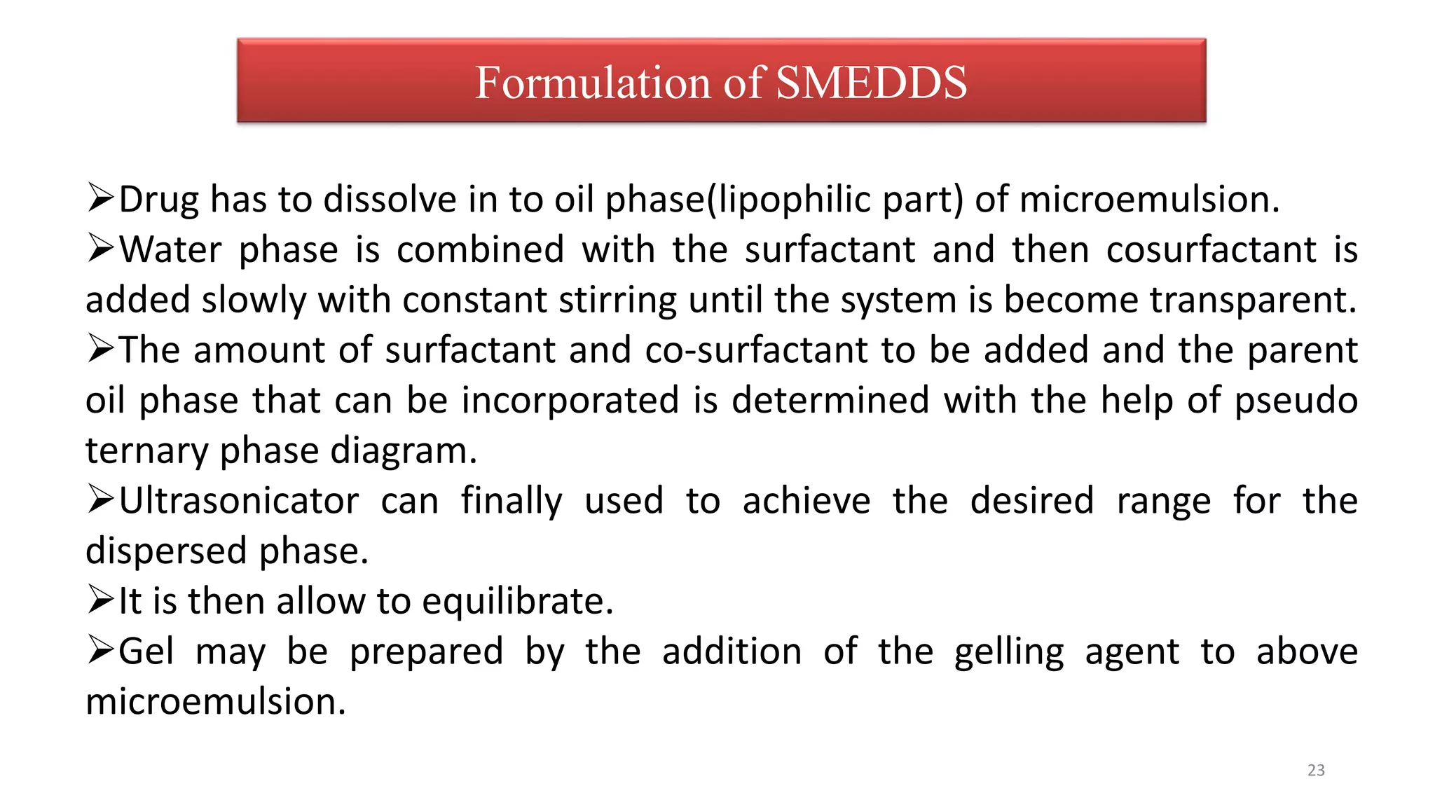 Self Micro Emulsifying Drug Delivery System | PPTX