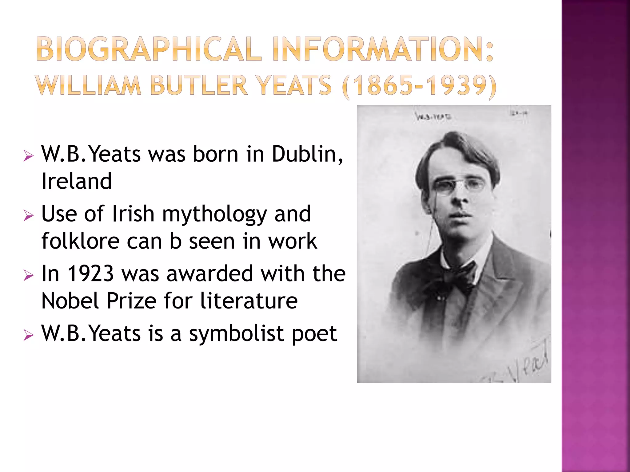 W.b.yeats as a modern poet | PPT