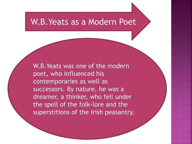 W.b.yeats as a modern poet | PPTX