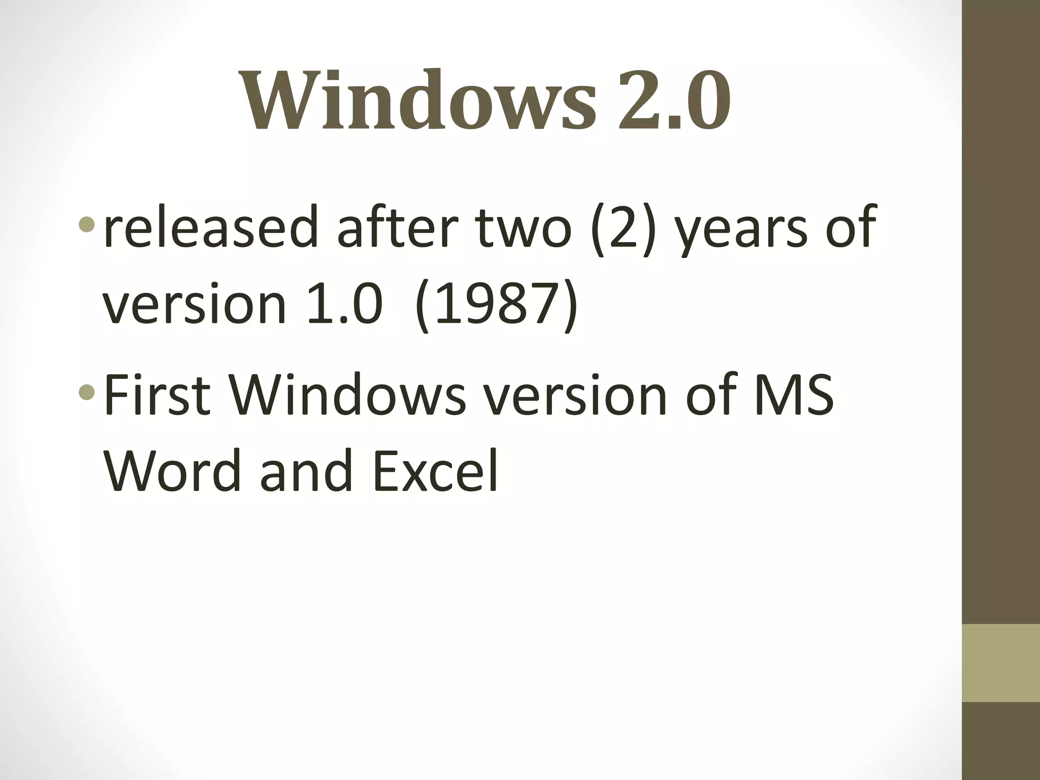 Windows Operating System Pptx Operating Systems Computer Software And Applications