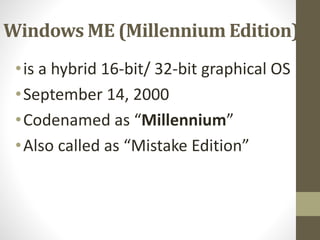 Windows operating system | PPTX | Operating Systems | Computer Software ...