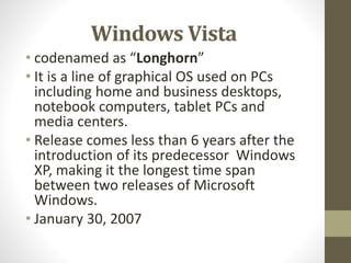 Windows operating system | PPTX | Operating Systems | Computer Software ...