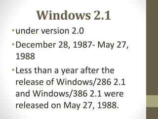 Windows operating system | PPTX | Operating Systems | Computer Software ...