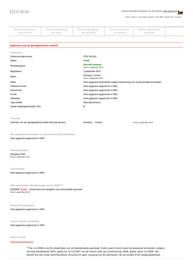 Kompany ingeschreven als werkgever | PDF