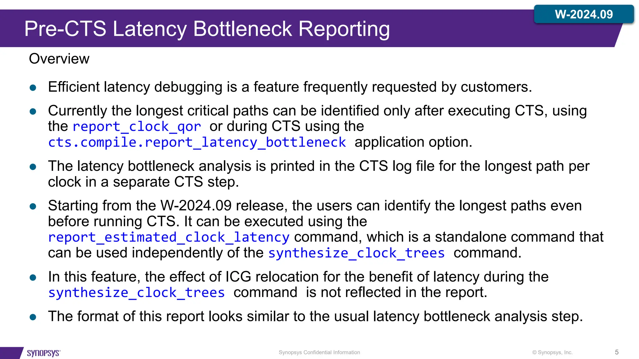 Fusion Compiler Incremental Clock Tree Synthesis Update W-2024.09_FC ...