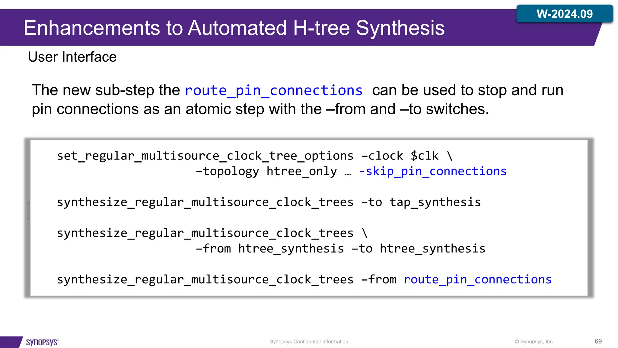 Fusion Compiler Incremental Clock Tree Synthesis Update W-2024.09_FC ...
