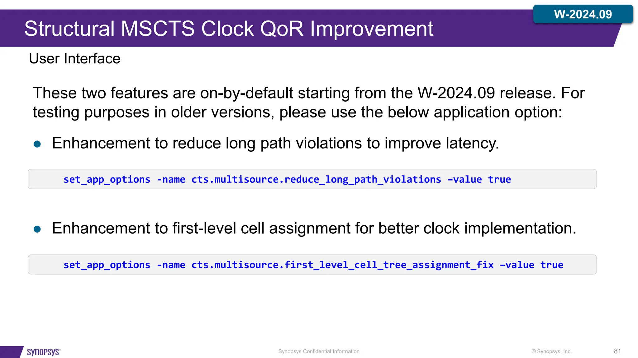 Fusion Compiler Incremental Clock Tree Synthesis Update W-2024.09_FC ...