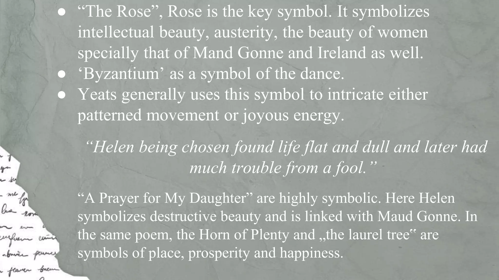 W.B.Yeats as a Symbolist Poet | PPTX