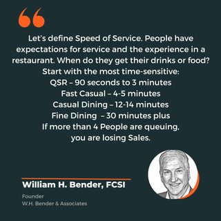 W.H.Bender Quote 51 - Restaurant Speed of Service | PDF