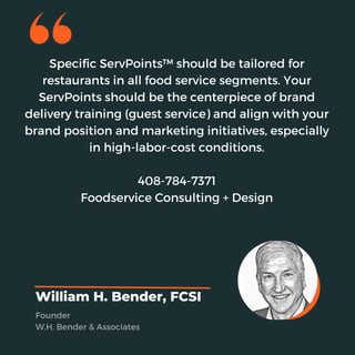 W.H.Bender Quote 66 - ServPoints Sequence of Service™ should be ...