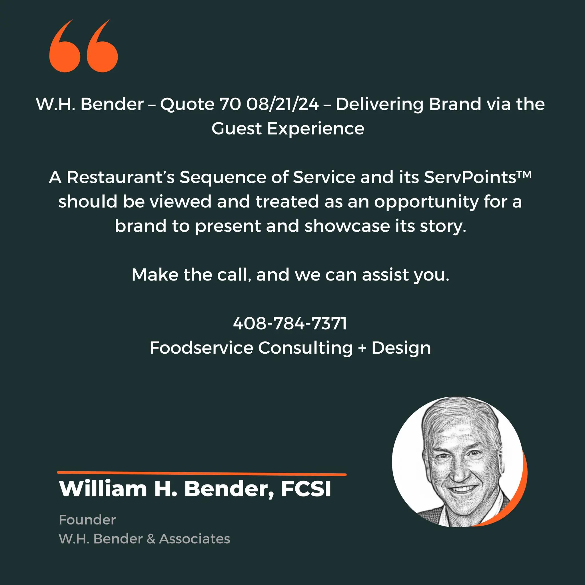 W.H. Bender – Quote 70 Delivering Brand via the Guest Experience | PDF