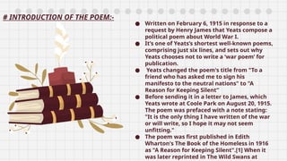 Introductory presentation on the poems of W.B.Yeats | PPTX