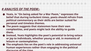 Introductory presentation on the poems of W.B.Yeats | PPTX