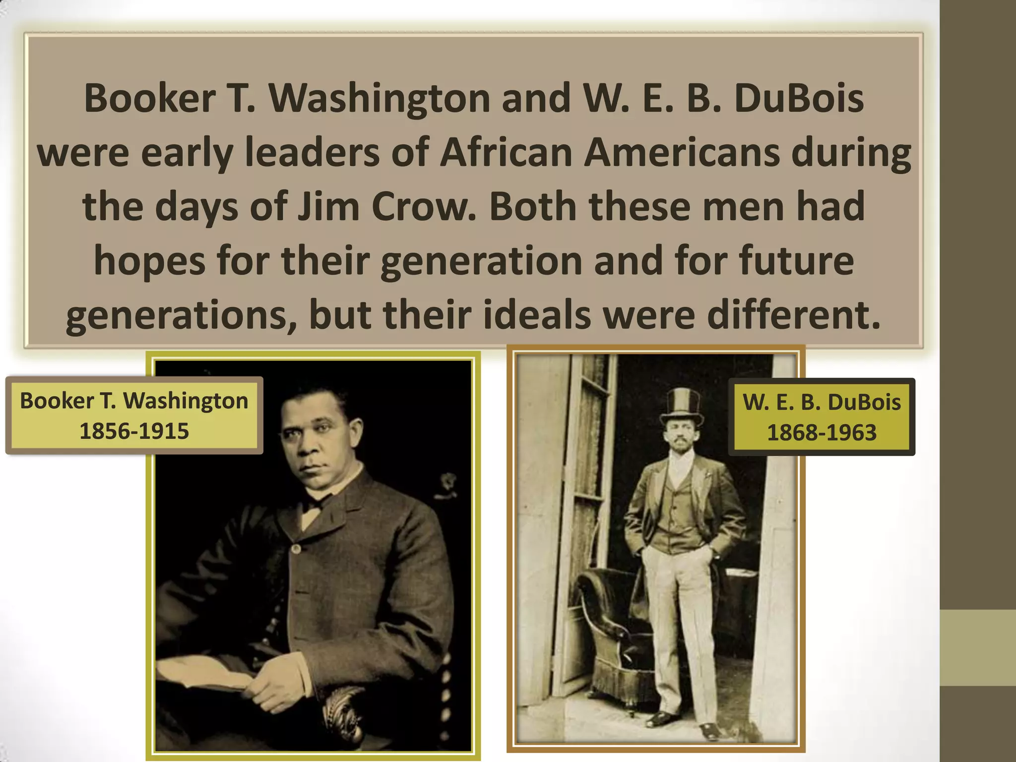 W. e. b. du bois and washington | PPTX