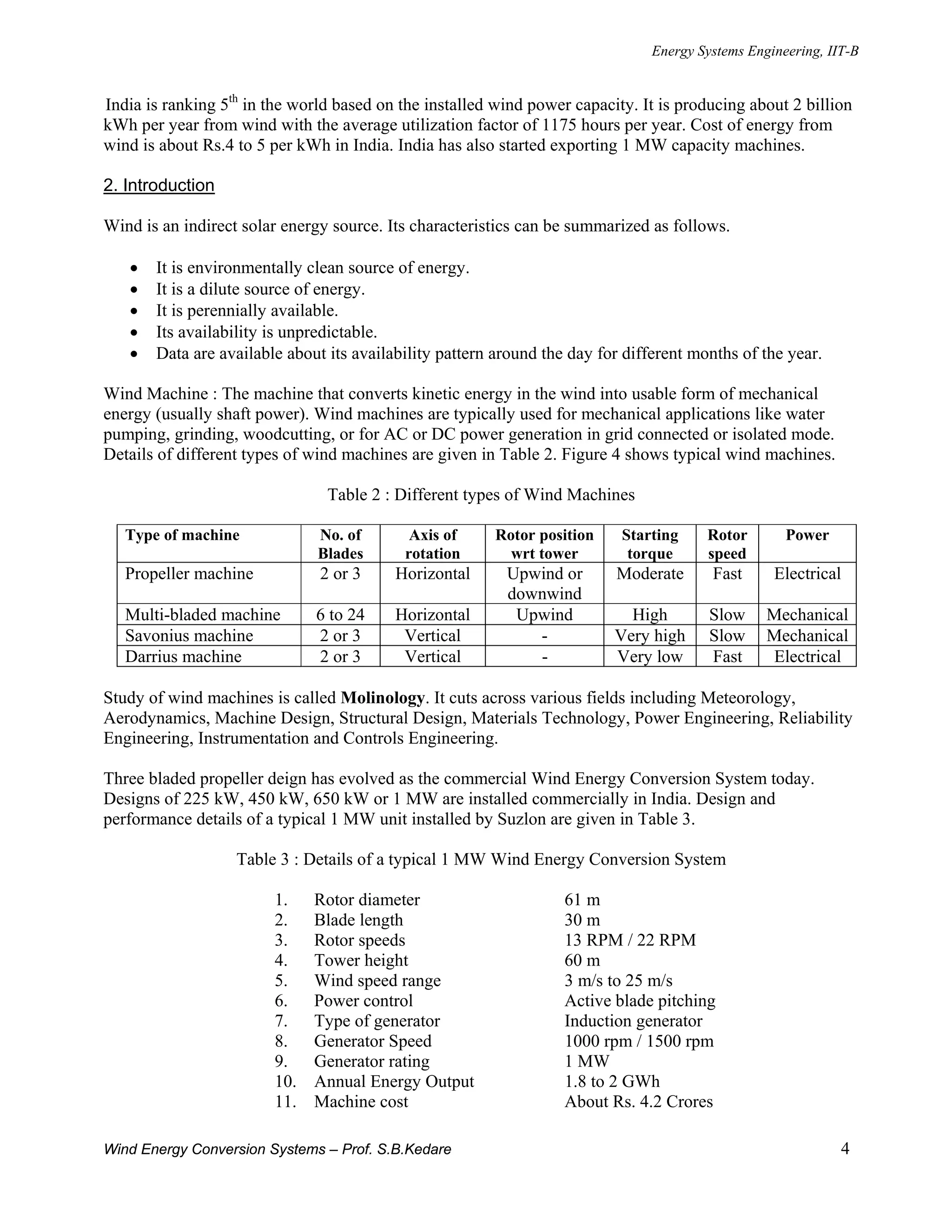WIND ENERGY CONVERSION SYSTEM KEDARE | PDF