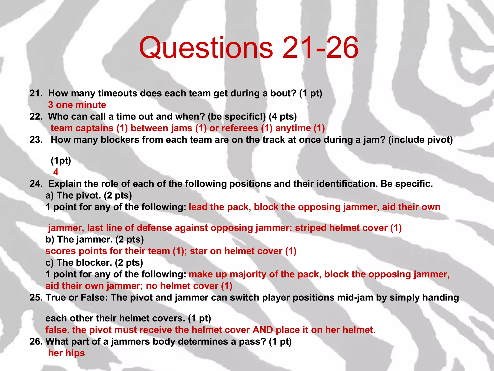 W F T D A Rules Test Review | PPT