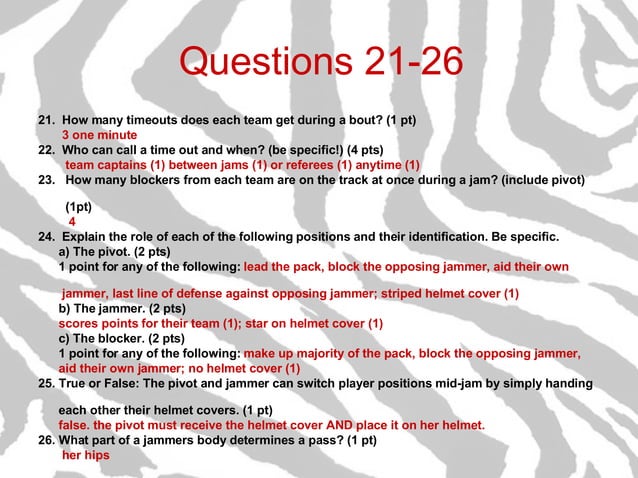 W F T D A Rules Test Review | PPT