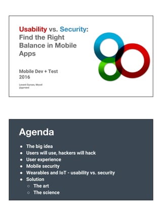 Usability vs. Security: Find the Right Balance in Mobile Apps | PDF