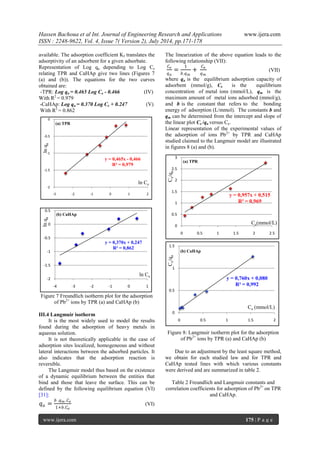 Using Tunisian Phosphate Rock and Her Converted Hydroxyapatite for Lead ...