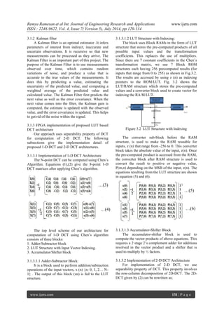 FPGA Implementation of 2-D DCT & DWT Engines for Vision Based Tracking of Dynamic Obstacles | PDF
