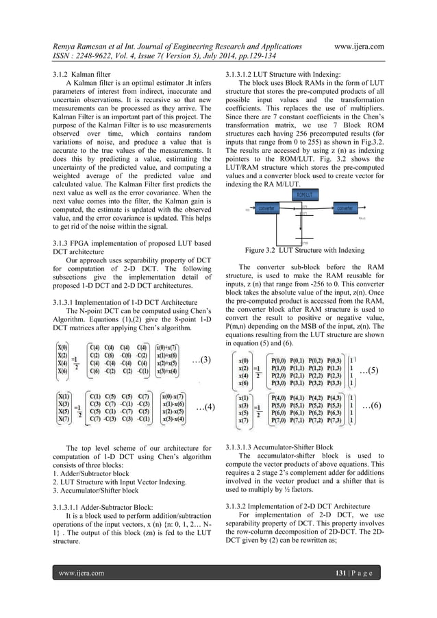 FPGA Implementation of 2-D DCT & DWT Engines for Vision Based Tracking of Dynamic Obstacles | PDF