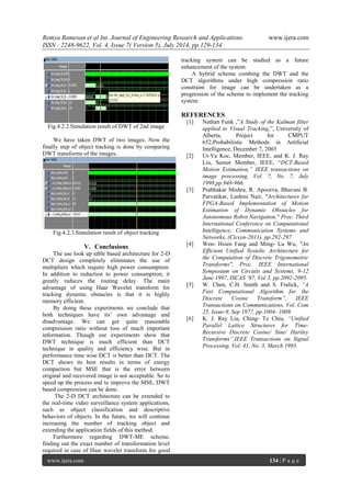 FPGA Implementation of 2-D DCT & DWT Engines for Vision Based Tracking of Dynamic Obstacles | PDF