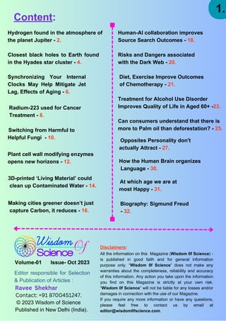 Wisdom of Science Magazine - October 2023 | PDF