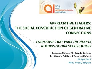 Appreciative Leaders (Anne Kohnke) | PPT