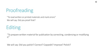Proofreader Marks: Class Explanation | PPTX
